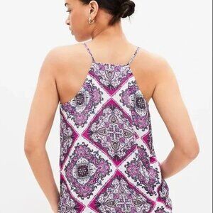LOFT | Tops | Loft Geo Pattern Button Front Strappy Cami Tank Top Size ...